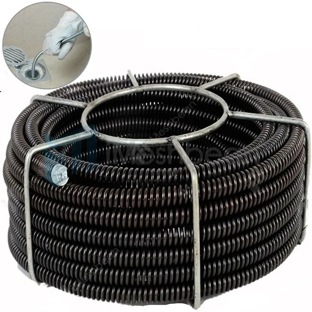 Drain Cable Sewer Cable 60' x 5/8" Drain Cleaning Cable Auger Snake ...